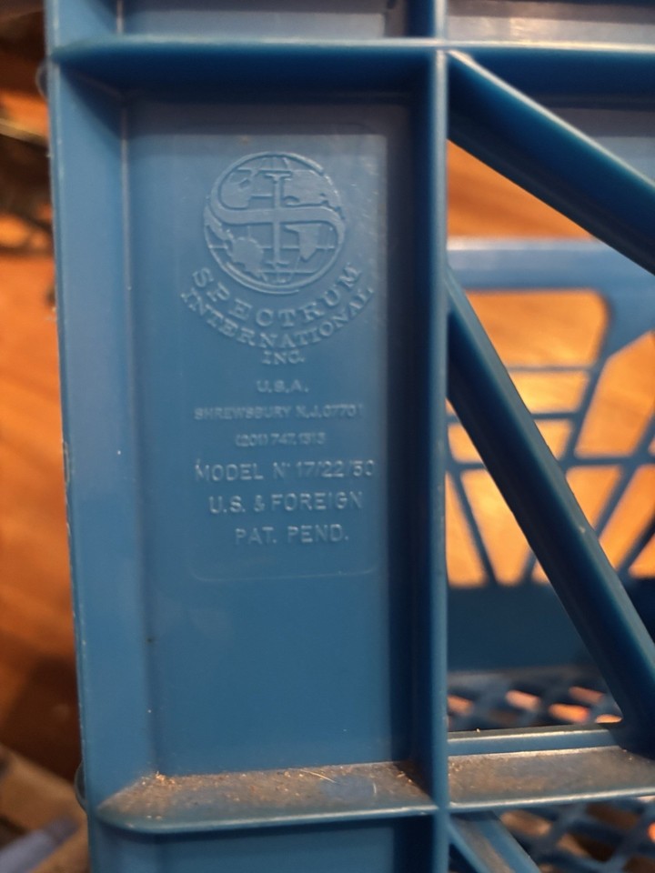 Spectrum International Inc. Vintage Milk Crate Style Record Holder Blue ...