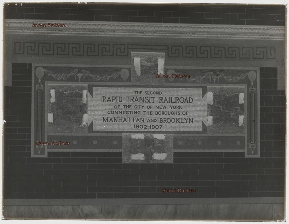 1907 NYC IRT RR Connects Manhattan & Brooklyn Subway Sign Glass Camera ...