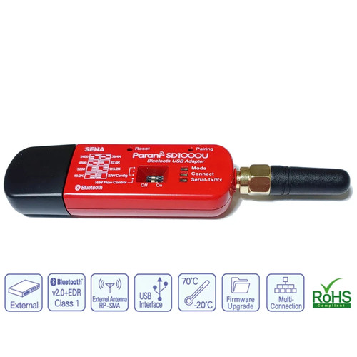 SENA Parani SD1000U Class 1 Bluetooth Serial USB Adapter Long Range ...