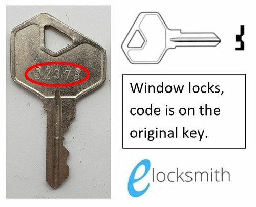 Key to Code Number Fits Yale Window Lock 32201-32399 or 92601-92800 ...
