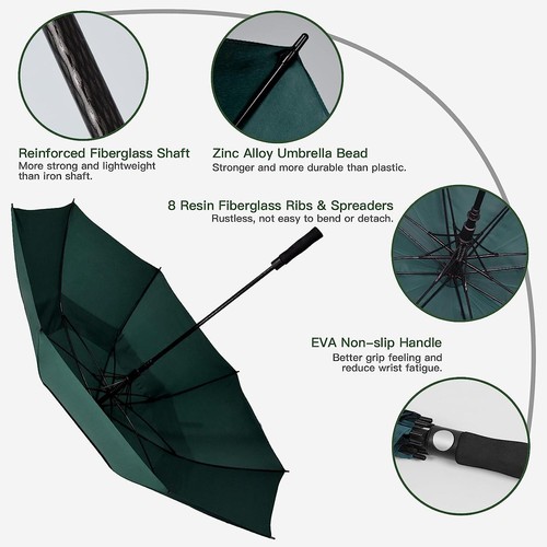 54/62/68 Inch Extra Large Oversized Golf Umbrella Heavy Duty Big Long ...