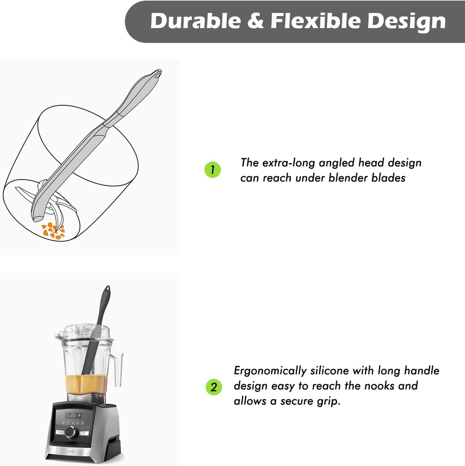 Silicone Blender Spatula Slim Blade Scraper Accessory Designed for ...