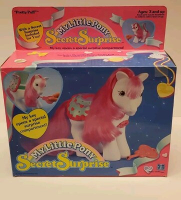 1990 Hasbro G1 My Little Pony Secret Surprise Pretty Puff Pony With Box ...