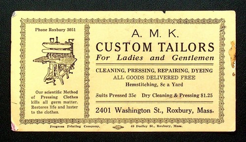 ANTIQUE AMK CUSTOM TAILORS DRY CLEANER INK BLOTTER WASHINGTON ST ...