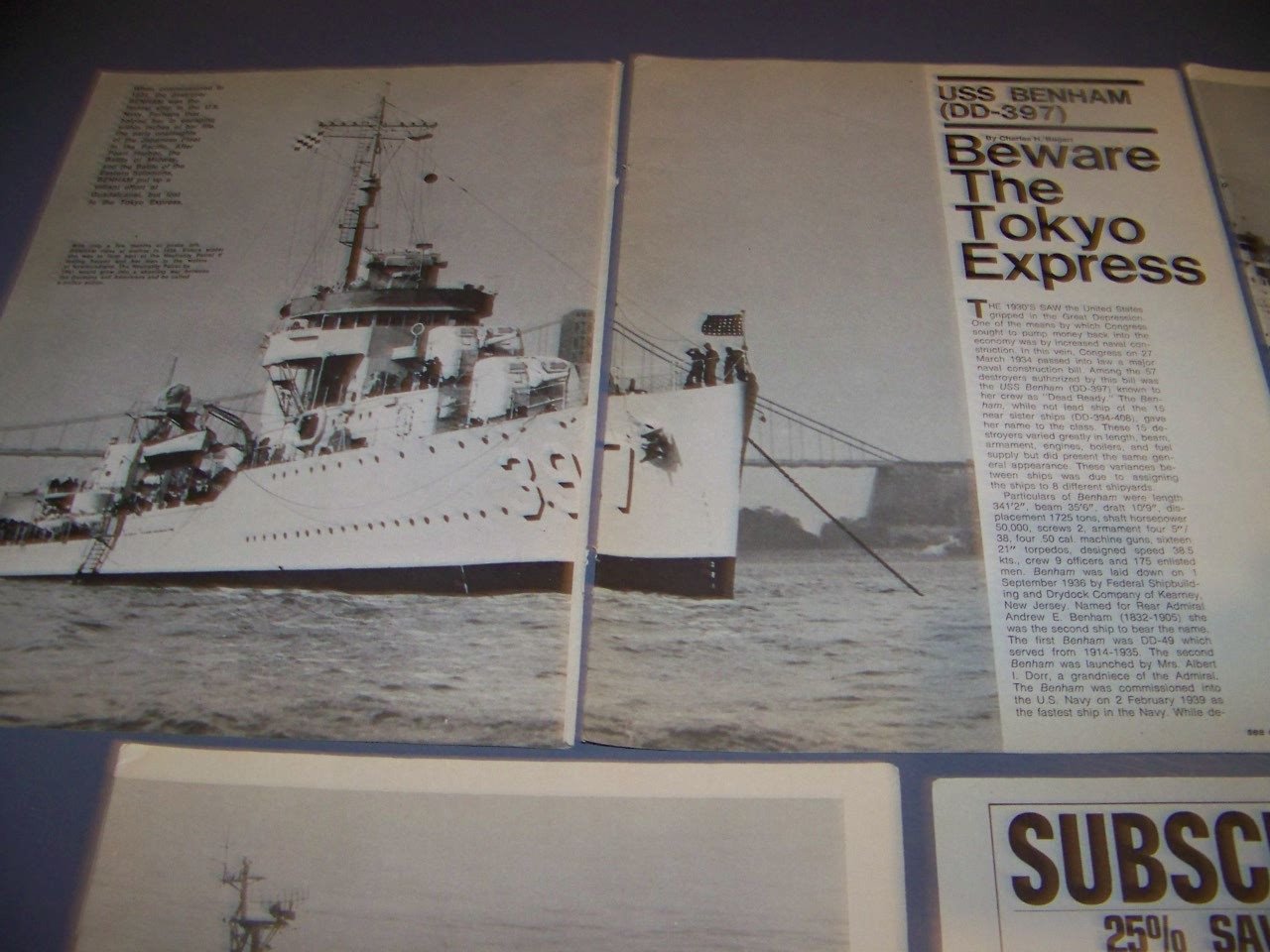 USS BENHAM (DD-397) " BEWARE THE TOKYO EXPRESS"..HISTORY/PHOTOS/DETAILS ...