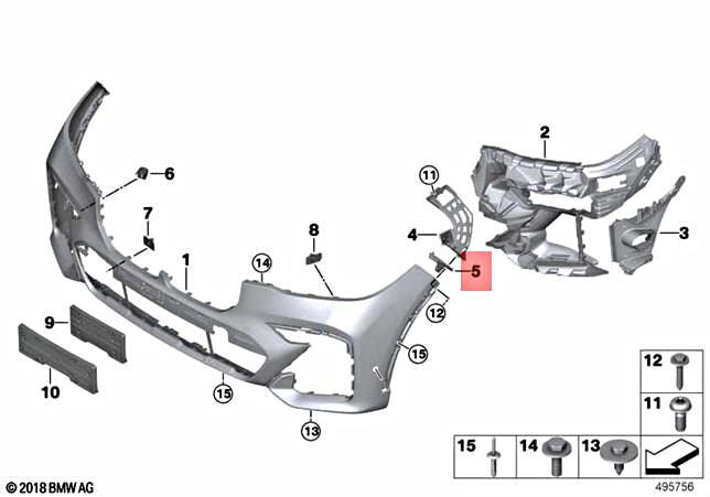 Genuine BMW G07 X7 30dX 40iX 50iX M50dX Insert Bumper Front Left ...