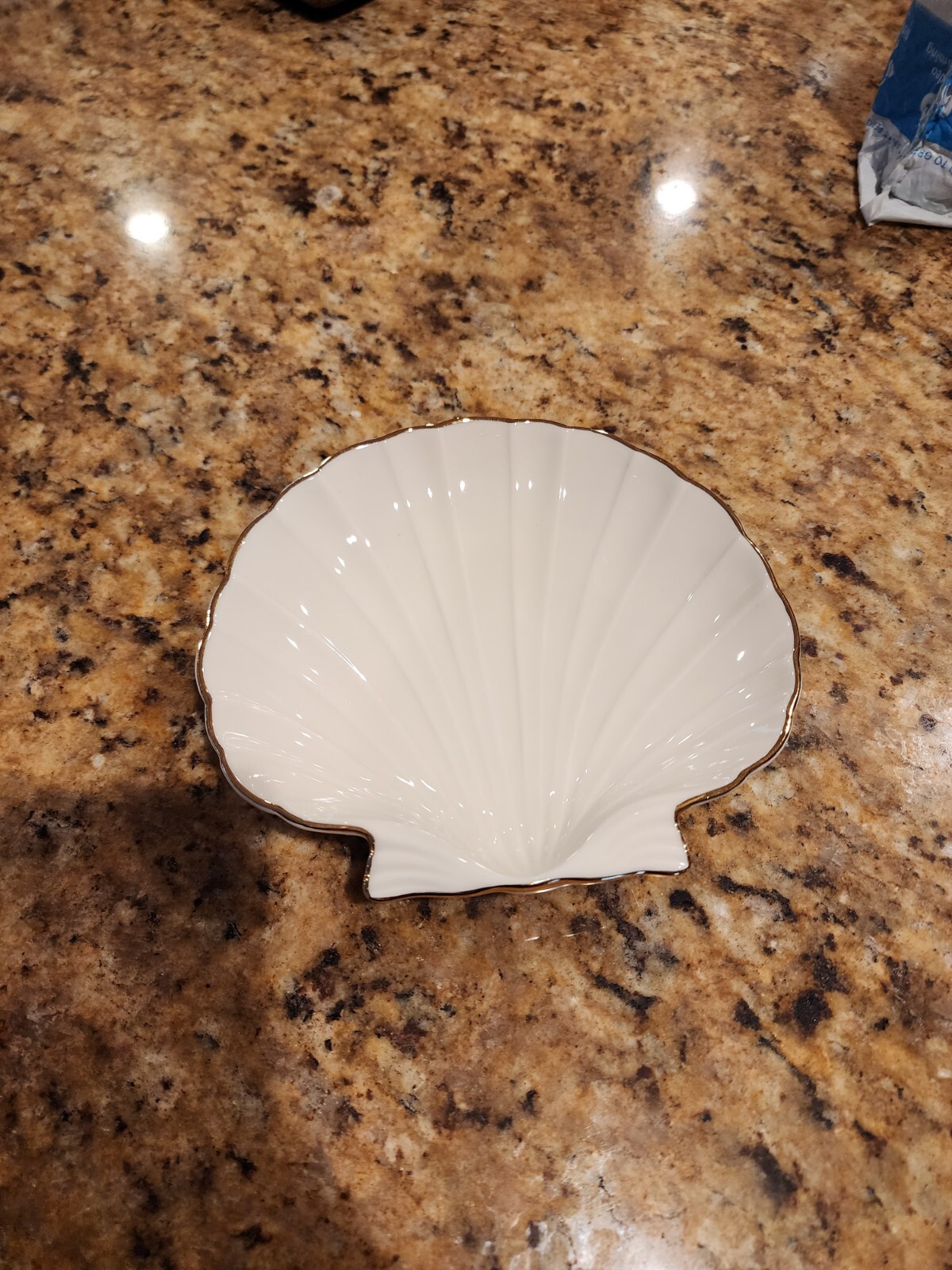Classic Lenox Scallop Sea Shell Server Candy Trinket Dish Ivory 24K ...