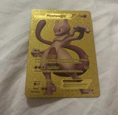 Pokemon Mewtwo EX 98/99 Next Destinies Gold Foil Fan Art Textured ...