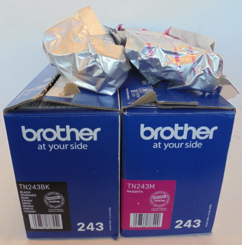 BROTHER TN-243BK Black + TN-243M Magenta Toner TN243 TN-243 HL-L3210 ...
