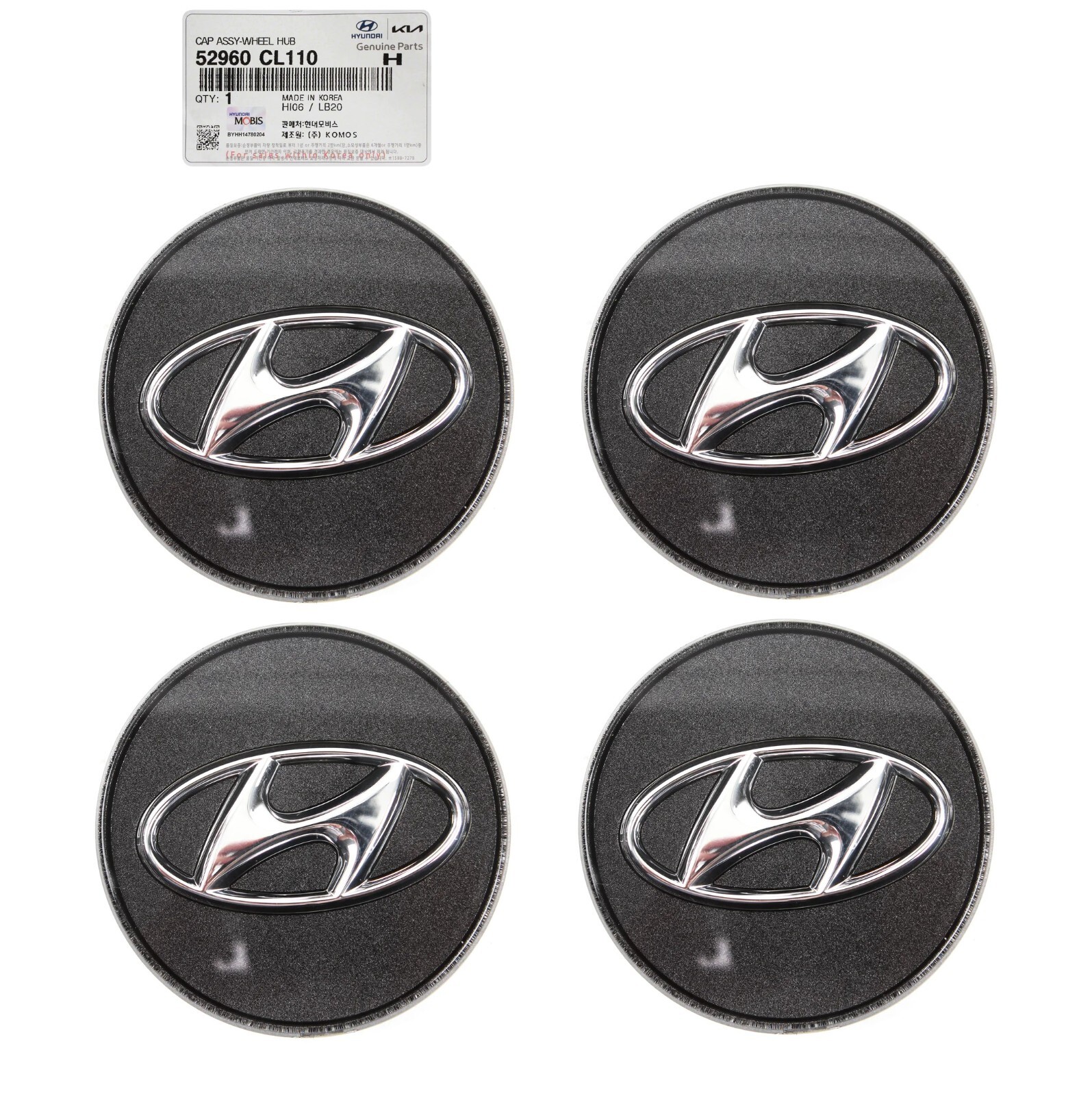 Genuine OEM 52960 CL110 Wheel Center Cap 4pcs for Hyundai Santa Fe 21 ...