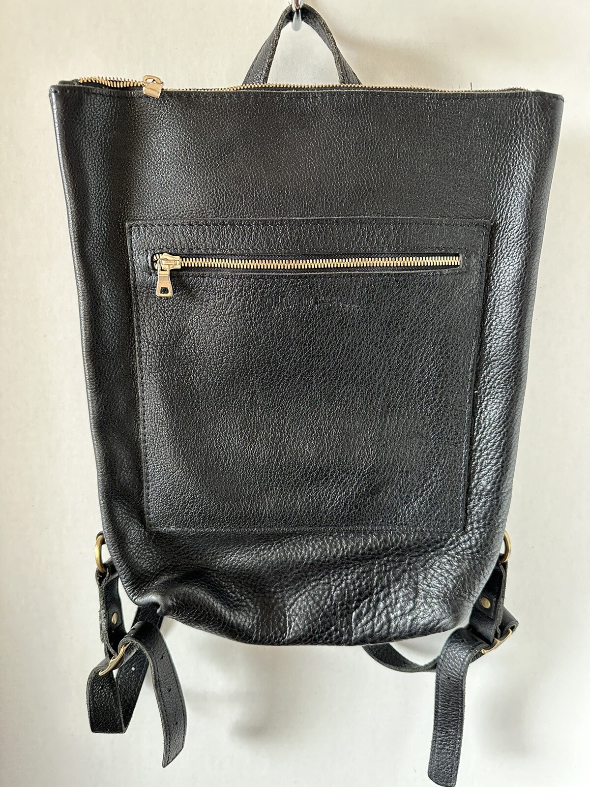 Portland Leather Laptop Backpack - Black Pebble Leath… - Gem