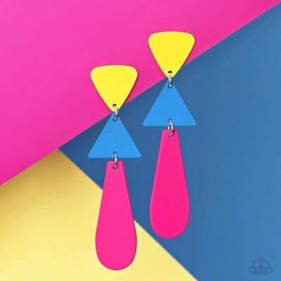 Paparazzi Jewelry earring Set 💟💙💛 Retro Redux Multi | eBay