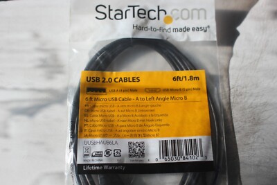 BOGO StarTech UUSBHAUB6RA 6ft Micro 2.0 USB Cable A Male Right Angl ...