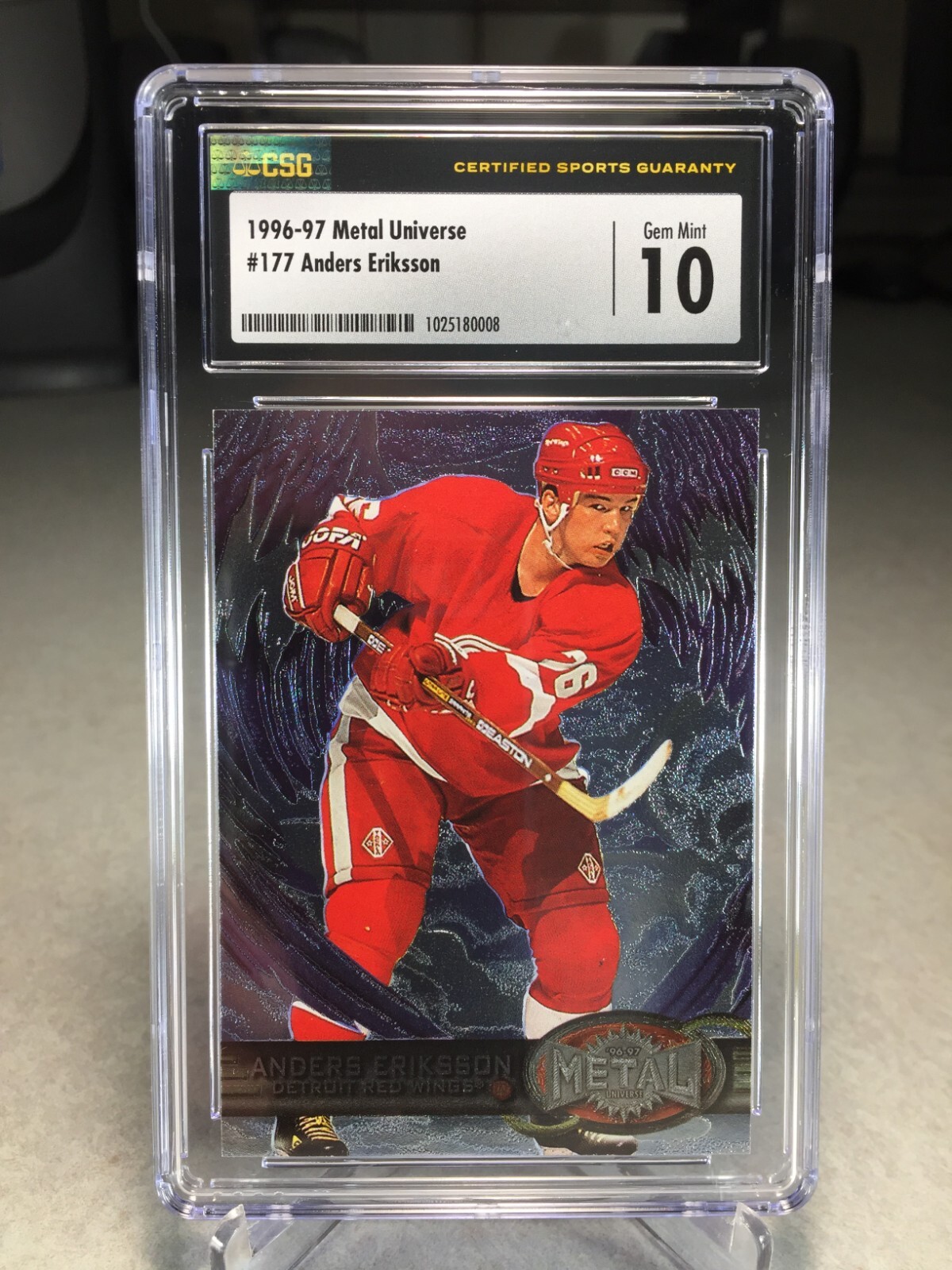 1996 Metal Universe Anders Eriksson #177 - CSG 10 - Detroit Red Wings ...