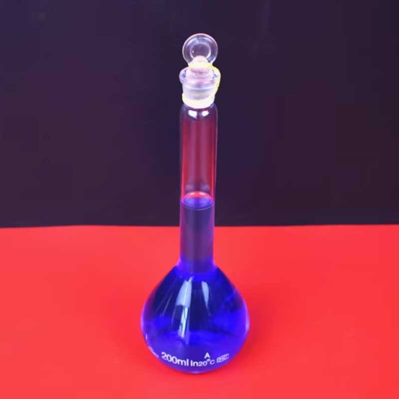 200ml Clear Volumetric Flask with Stopper Glass Flasks Chemistry Lab ...