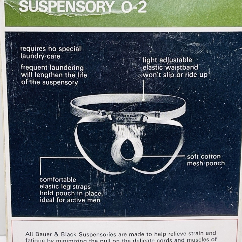 Vintage Bauer & Black SUSPENSORY O-2 Jock Strap Supporter Size Large ...