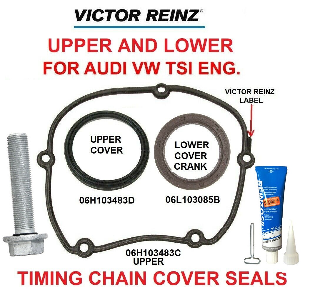 Upper, Lower Timing Chain Cover Gasket Kit 3pcs;fits AUDI VW CBFA,CCTA ...