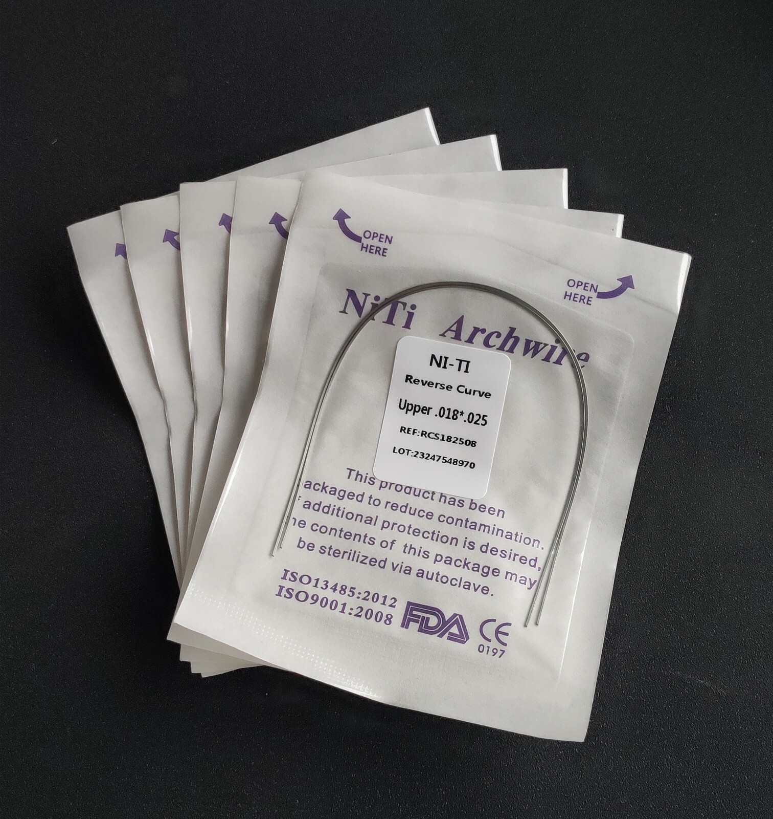 5Packs Dental Orthodontic Arch Wire Super Elastic Niti Reverse Curve ...