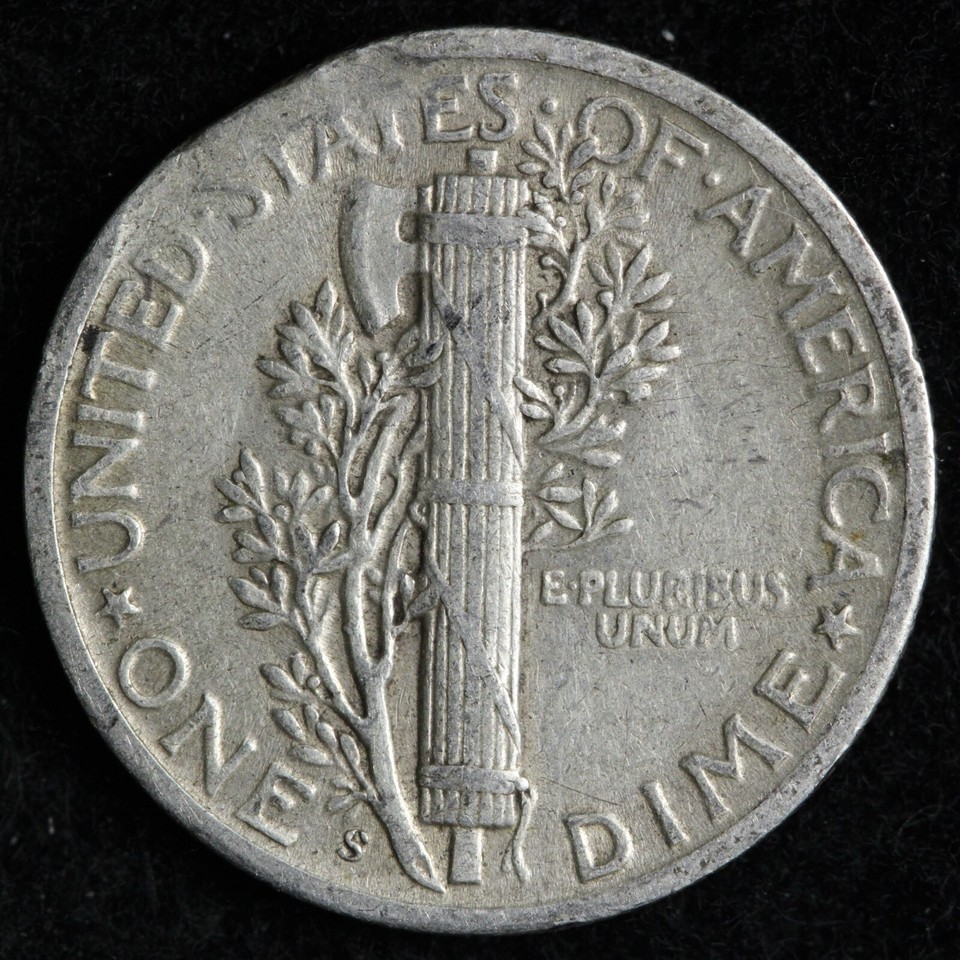 1944-S Mercury Silver Dime XF Mint ERROR Clip E306 T | eBay