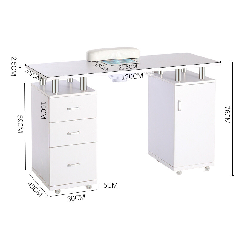 Professional Manicure Table Salon Nail Station Beauty Desk with Dust ...