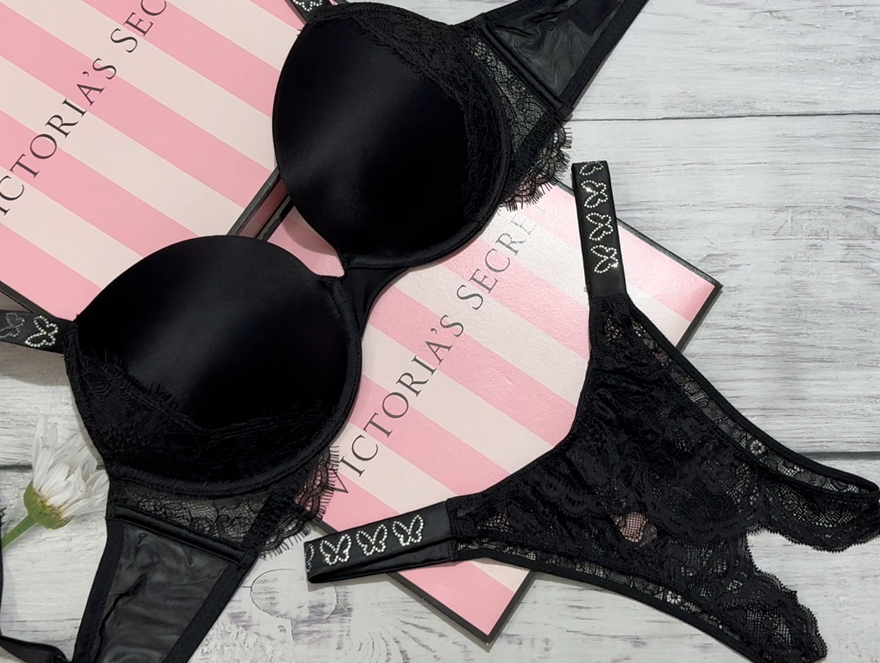 Victoria's Secret Shine Strap SEXY Rhinestone Push-Up Bra Crotchless ...