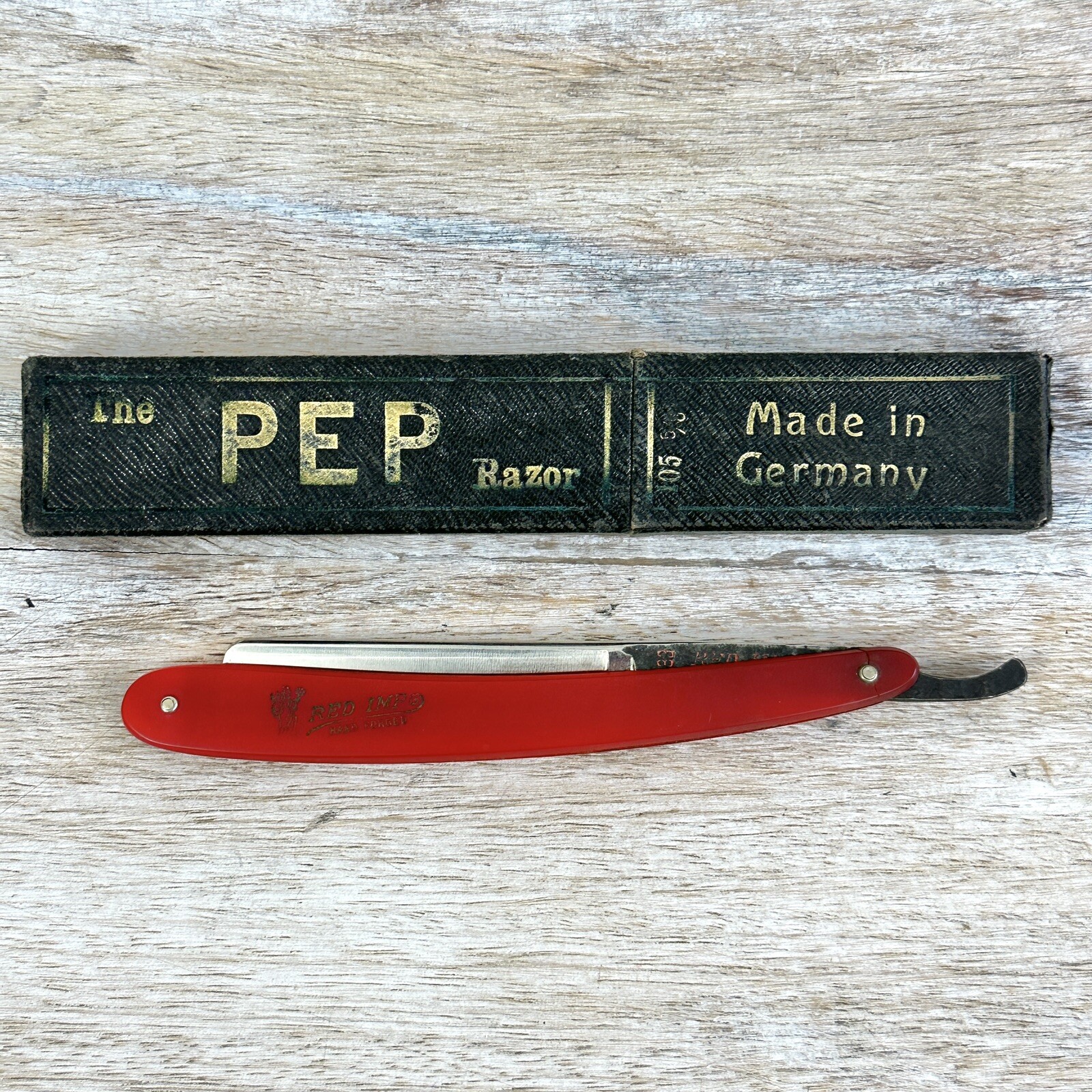 Vintage Ludo Shear & Razor Works Red Imp 133 Straight Razor 5/8 Germany ...