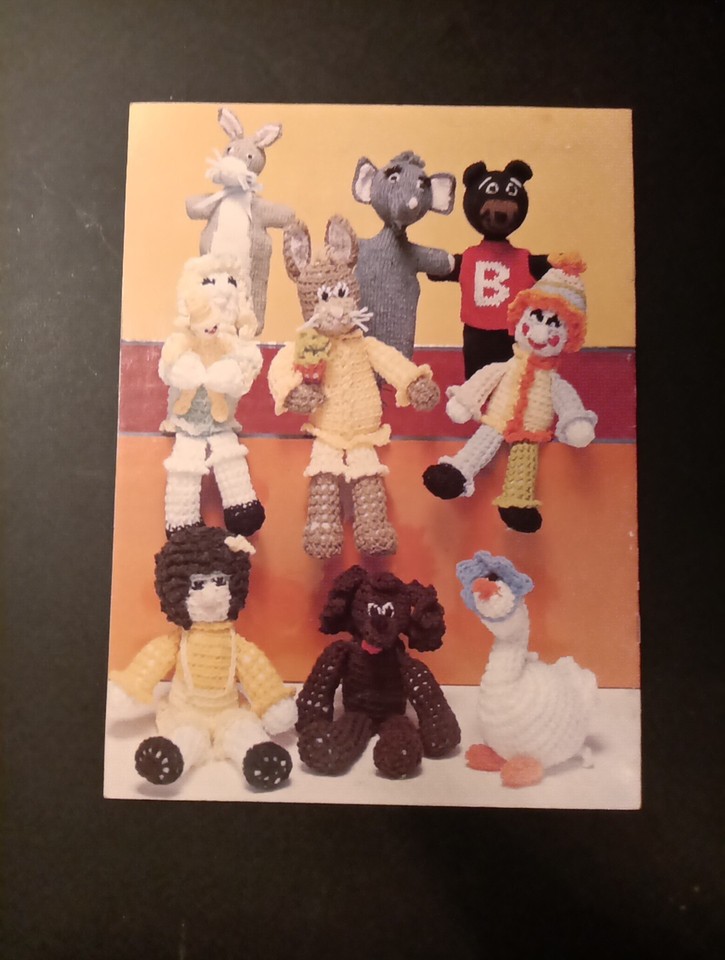Toys Puppets BOOK #136 Knit Crochet patterns Animals LION Clowns HORSE ...