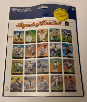 20 Stamp Sheet Legends of Baseball Collectible USPS Stamps MLB | eBay
