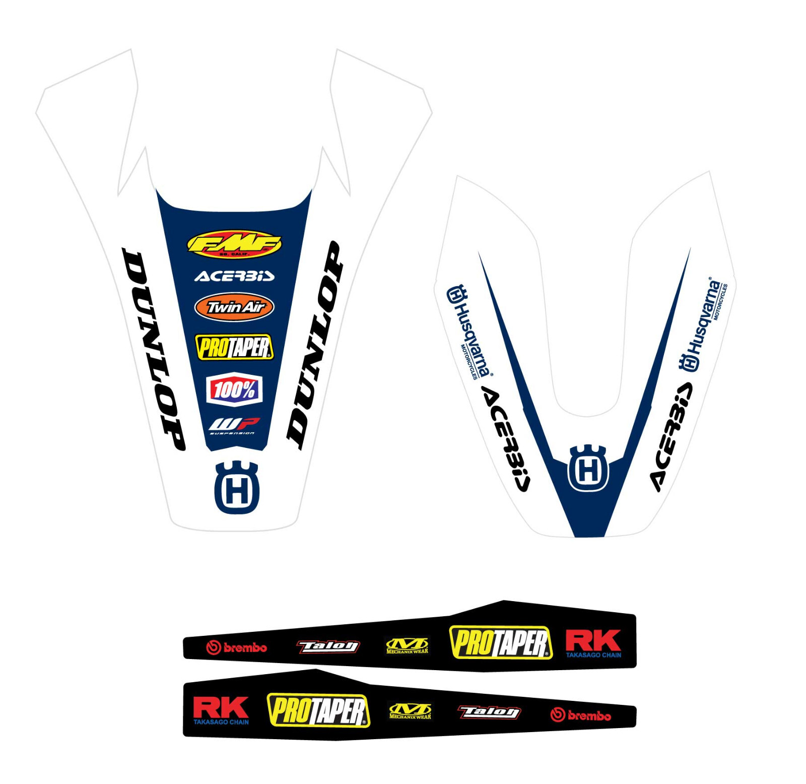 HUSQVARNA TC85 Front Rear Fender Swingarm Graphics 2018-2023 MX Decals ...