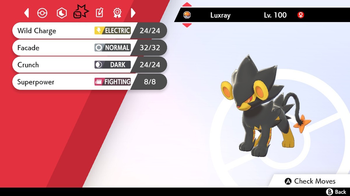 Luxray Moveset