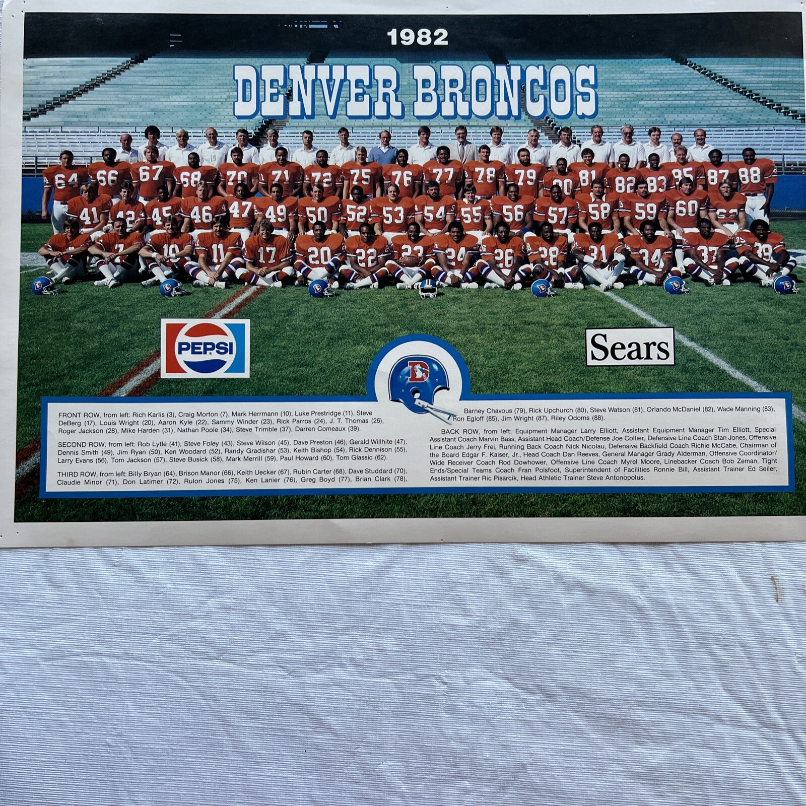NFL 1982 Denver Broncos Team Picture Color with Names 8 X 10 Photo ...