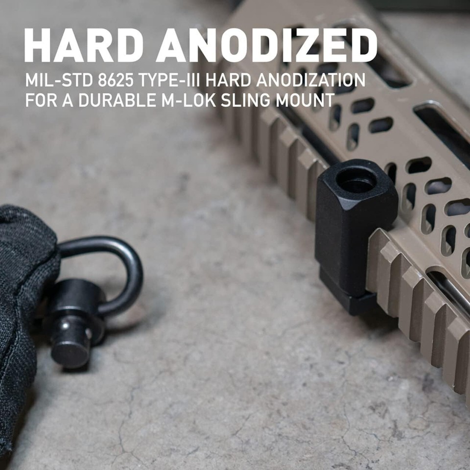 Lightweight Picatinny Sling Mount with Quick Detach Swivel - 90 Degree ...