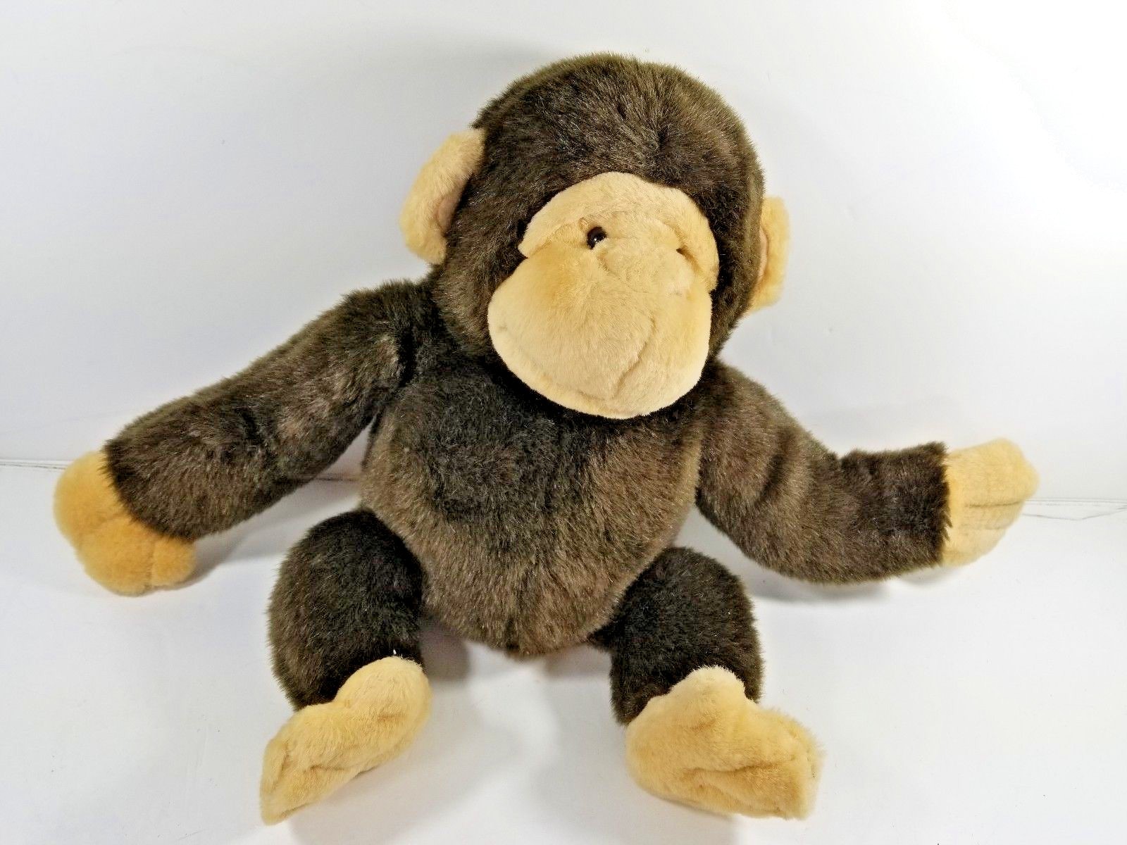 Plush Stuffed Monkey Chimpanzee Hand Puppet Pretend Play Imagination ...