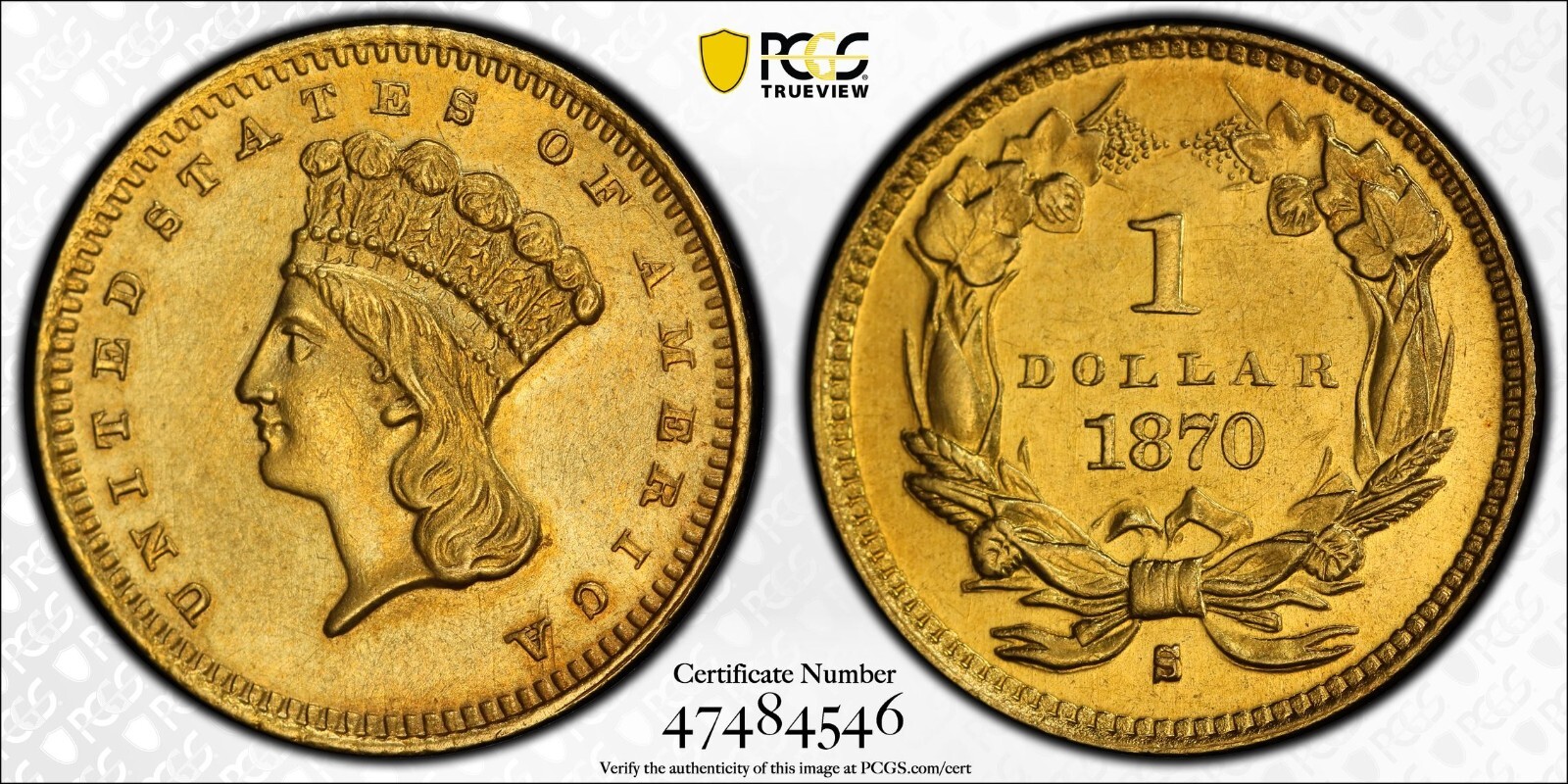 1870 S Indian Gold Type 3 $1 PCGS UNC. Details Cleaned | eBay