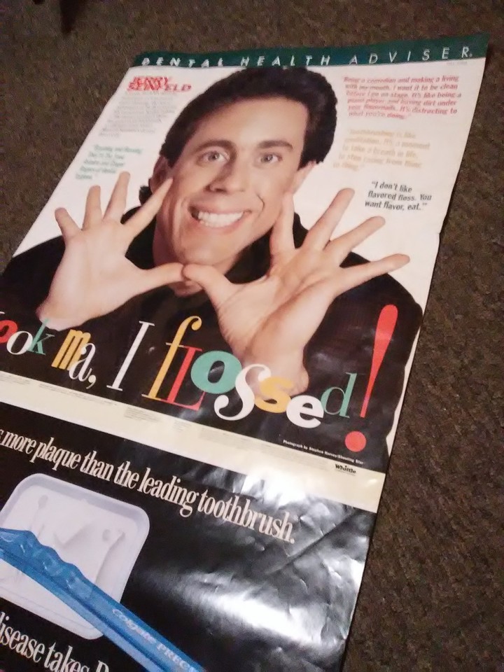 RARE Jerry Seinfeld 37x23 inches Colgate Dental Poster Dentist Office ...
