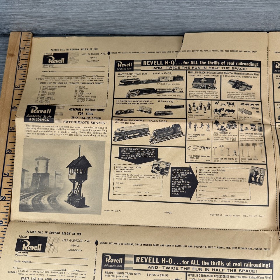 HO Scale Revell Building Kit Assembly Instructions Parts List Lot ...