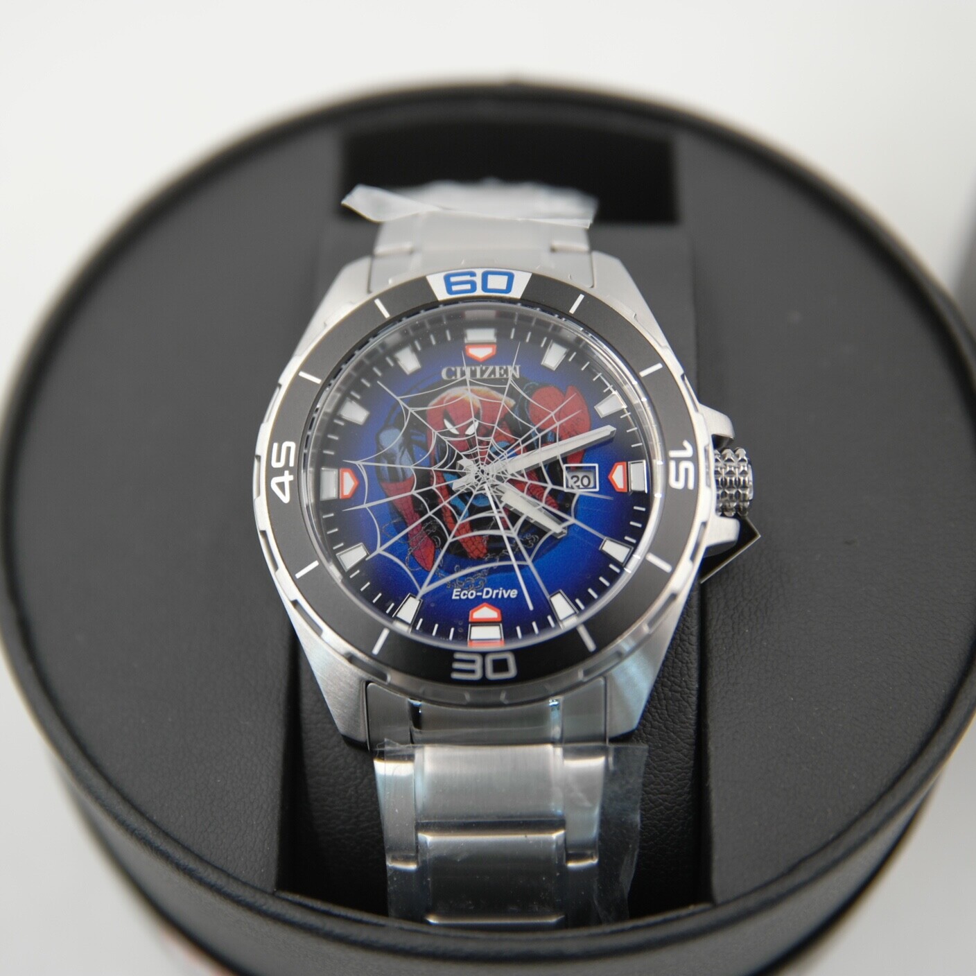 New Citizen Men's Eco-Drive Marvel Spider Man Watch Stainless Steel ...