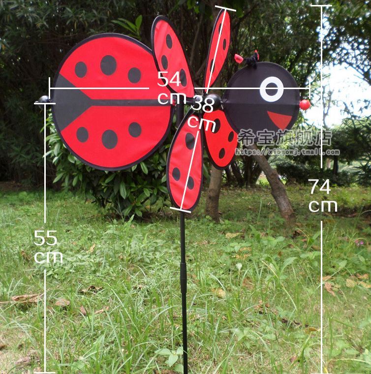Lot of 2X Bee Ladybug Garden Yard Outdoor Windmills Wind Spinners ...