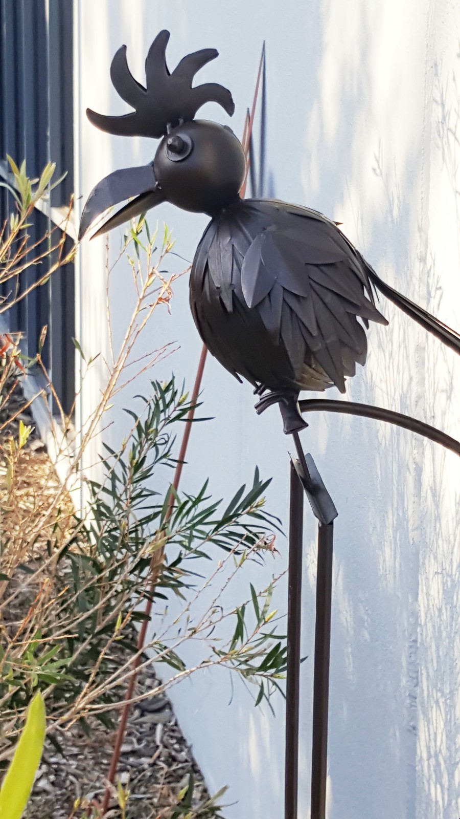 Garden stake black balancing bird OUTDOOR living design decor gift NEW ...