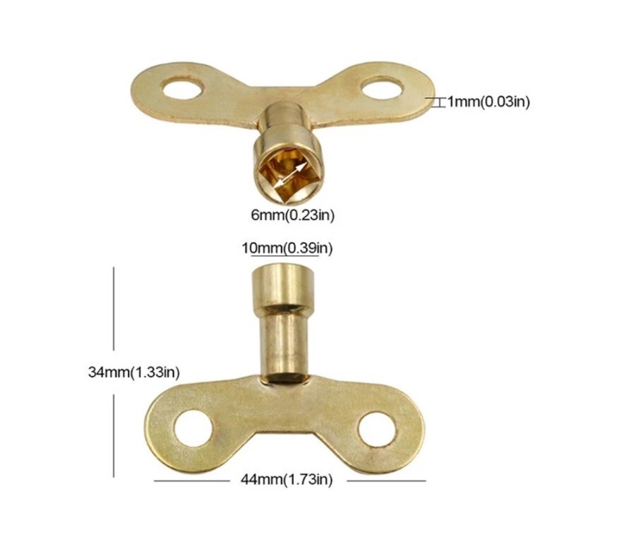 Radiator Plumbing x 2 Bleed Bleeding Key Keys Solid Brass for Venting ...