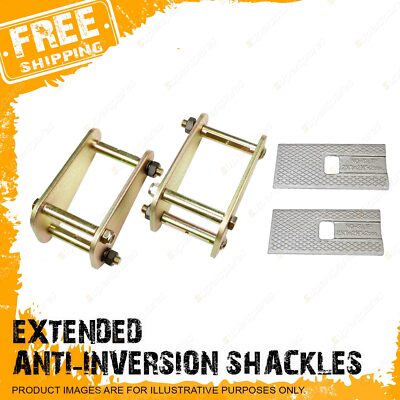 Pair Rear Extended Shackles + Leaf Spring Wedges for Nissan Patrol GQ ...