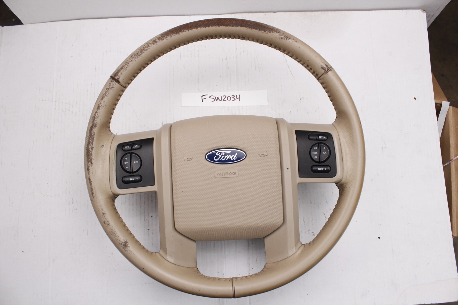 07-14 Ford Expedition 08-16 F250 F-250 Camel Tan Leather Steering Wheel ...
