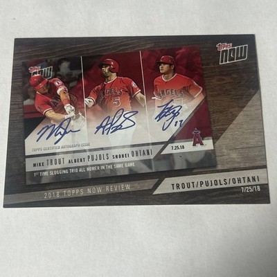 2019 Topps Now Ohtani/Pujols/Trout Triple Auto #TN-9 | eBay