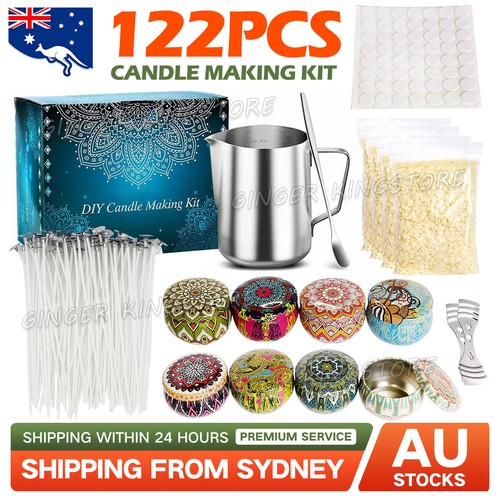 122X Candle Making Kit Wicks Stick Pouring Pot Candles Craft Accessory ...