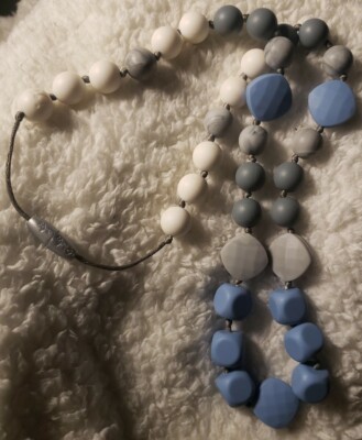 Chew Beads Blue/Gray/White Necklace | eBay