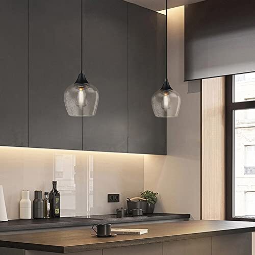 Dolaimy House 2 Pack 1 Light Indoor Mini Hanging Kitchen Island Pendant ...