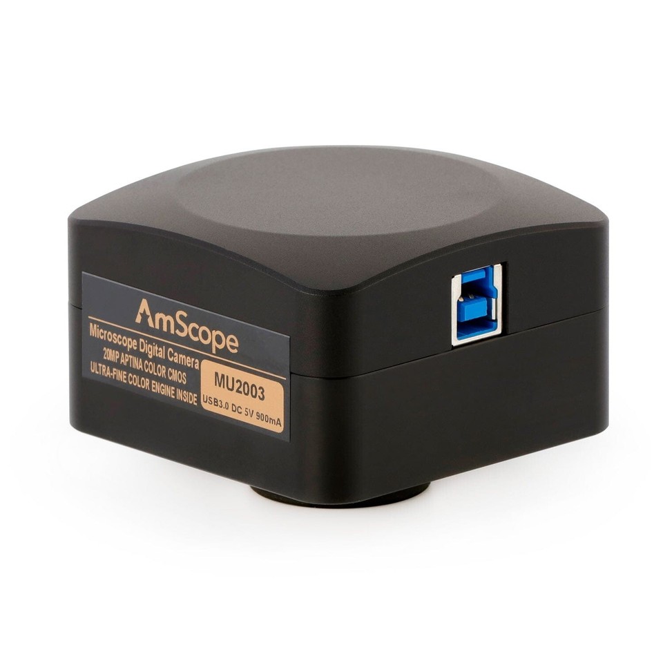 AmScope MU Series 20.0MP USB 3.0 Color CMOS C-Mount Microscope Camera ...