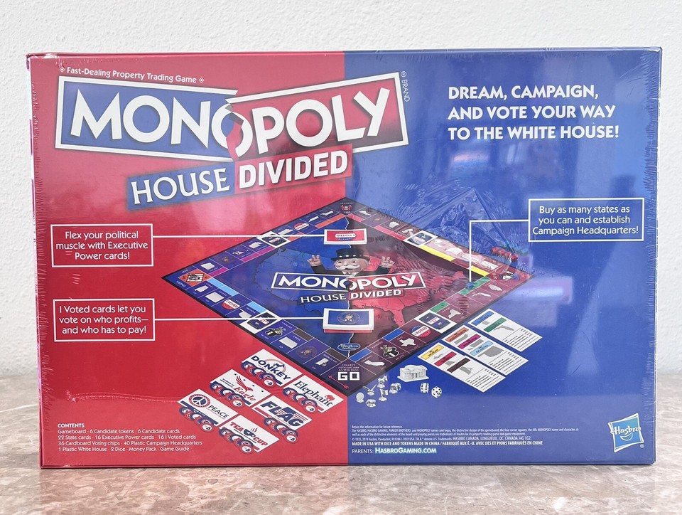 Monopoly House Divided Board Game Republicans and Democrats Sealed ...