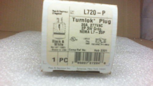 Pass & Seymour L720-P Twist Lock Plug - New In Box | eBay