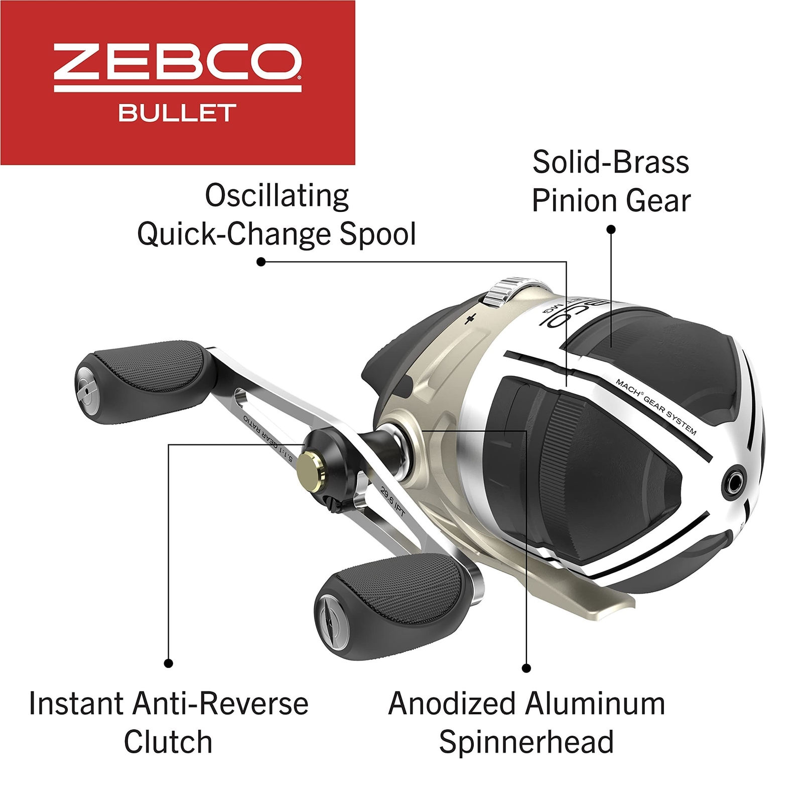 Zebco Bullet MG Spincast Fishing Reel Size 30 Reel Ultra-Lightweight ...